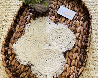 Hemp Coasters for Drinks Macrame Mat - Etsy