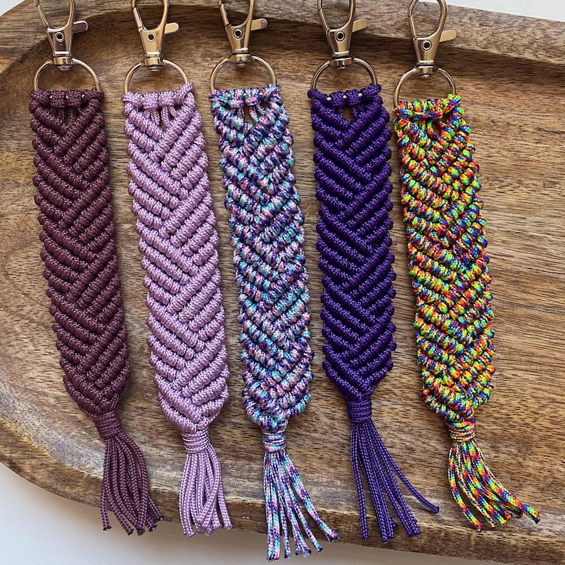 Paracord Keychain Purple-rainbow Collection - Etsy