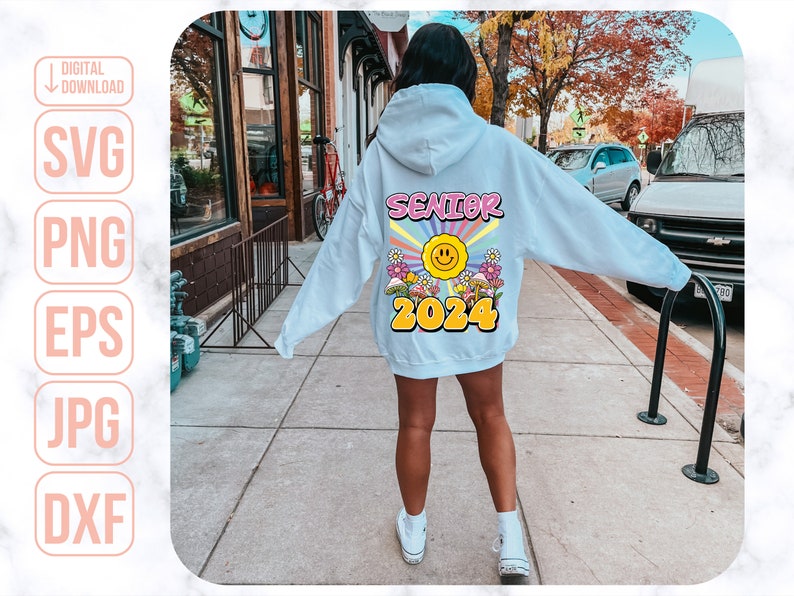 Senior Class Svg, Retro Groovy Girl, Class of 2024 Svg, Graduating ...