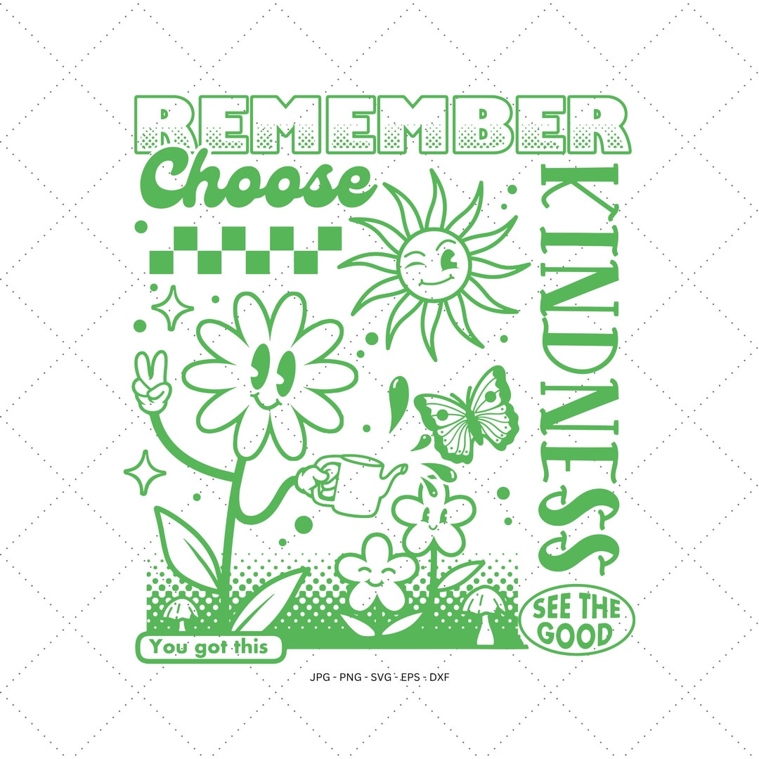 Retro Be Kind Svg, Cute Be Kind Svg, Mental Health Svg, Kind Svg, Anti ...