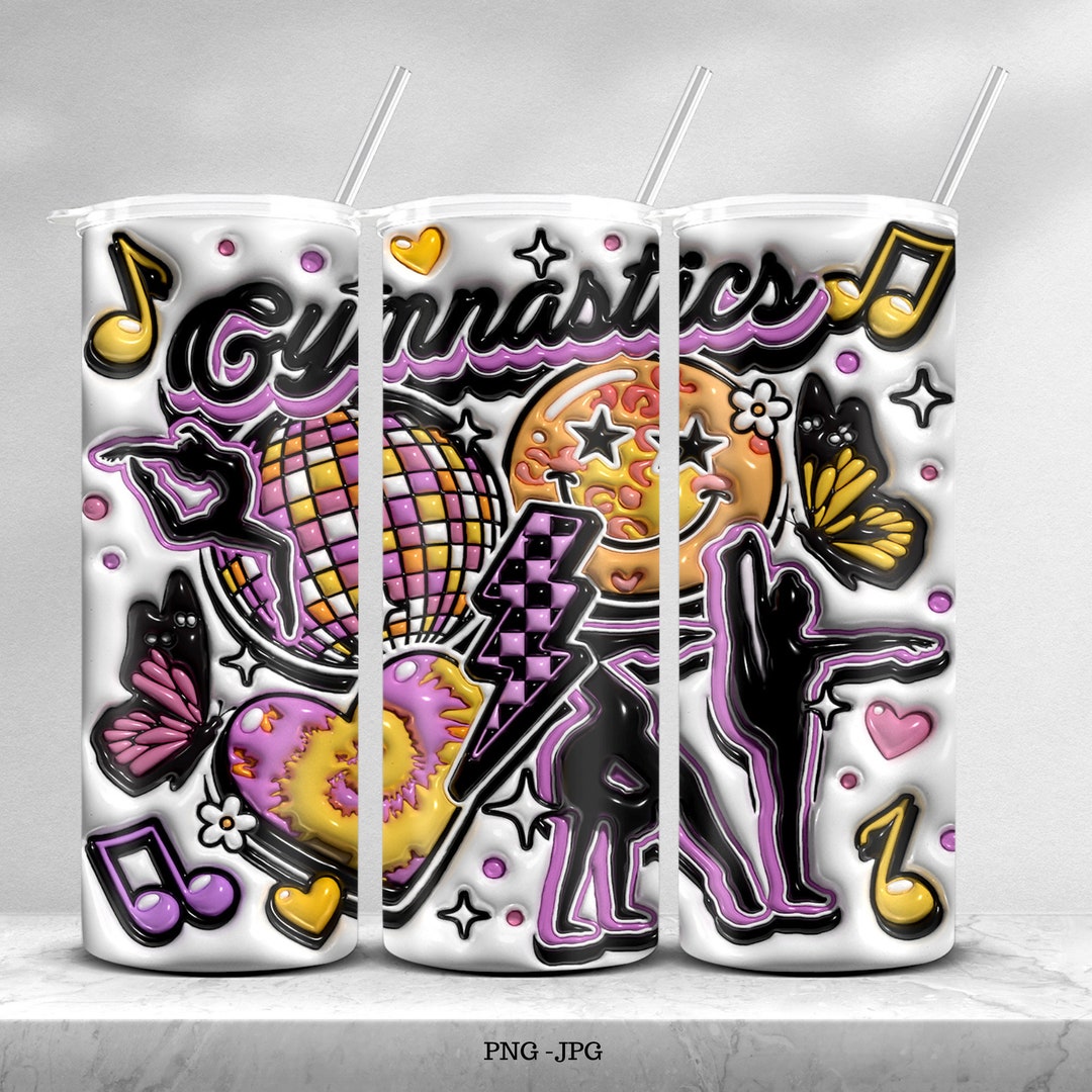 Gymnastics Tumbler, Tie Dye, Gymnastics Digital, Gym Tumbler Wrap - Etsy