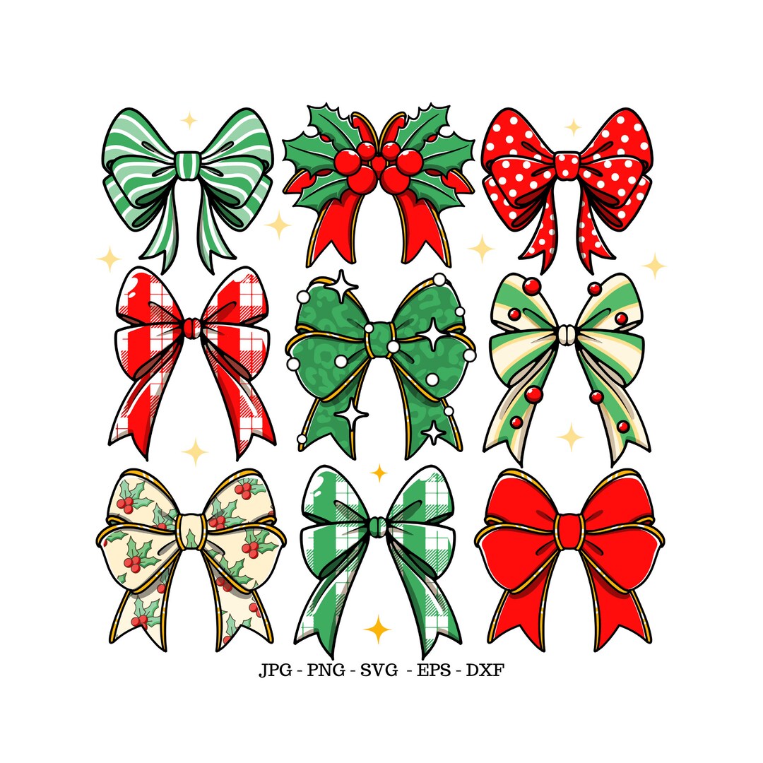 Christmas Bow Svg, Girl Christmas Svg, Holiday Bow Svg, Cute Gift for ...