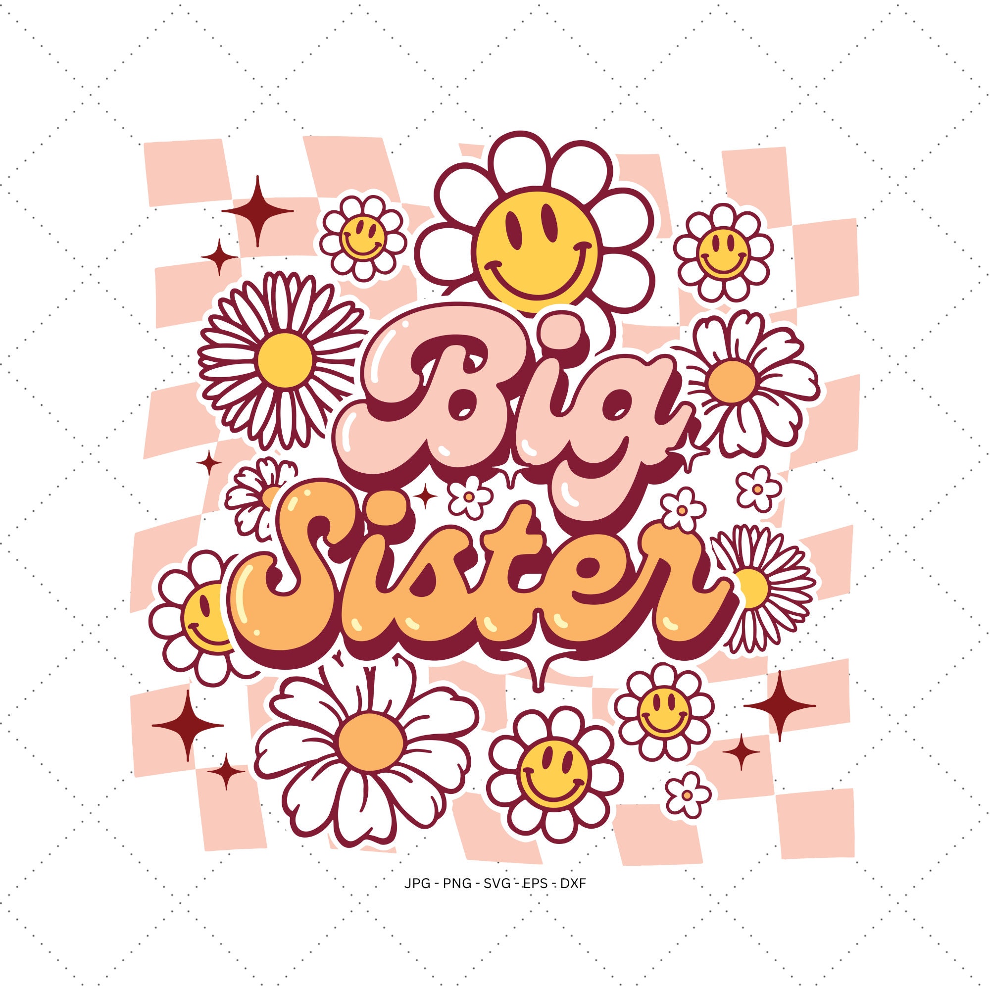 Big Sis Shirt Png Big Sister Retro Big Sister Shirt Svg Etsy
