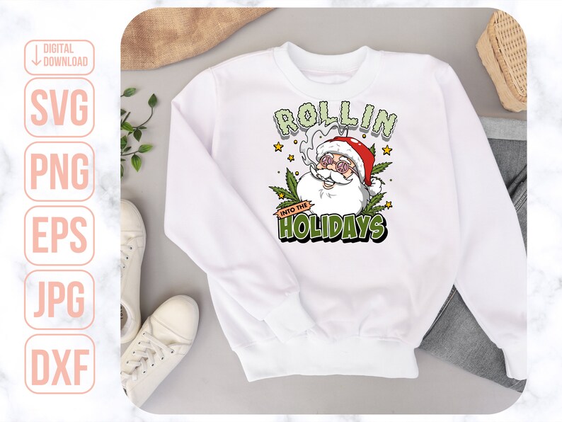 Funny Santa Svg Png Designs Funny Christmas 420 Svg - Etsy