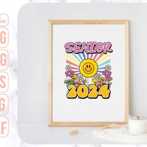 Senior Class Svg, Retro Groovy Girl, Class of 2024 Svg, Graduating ...