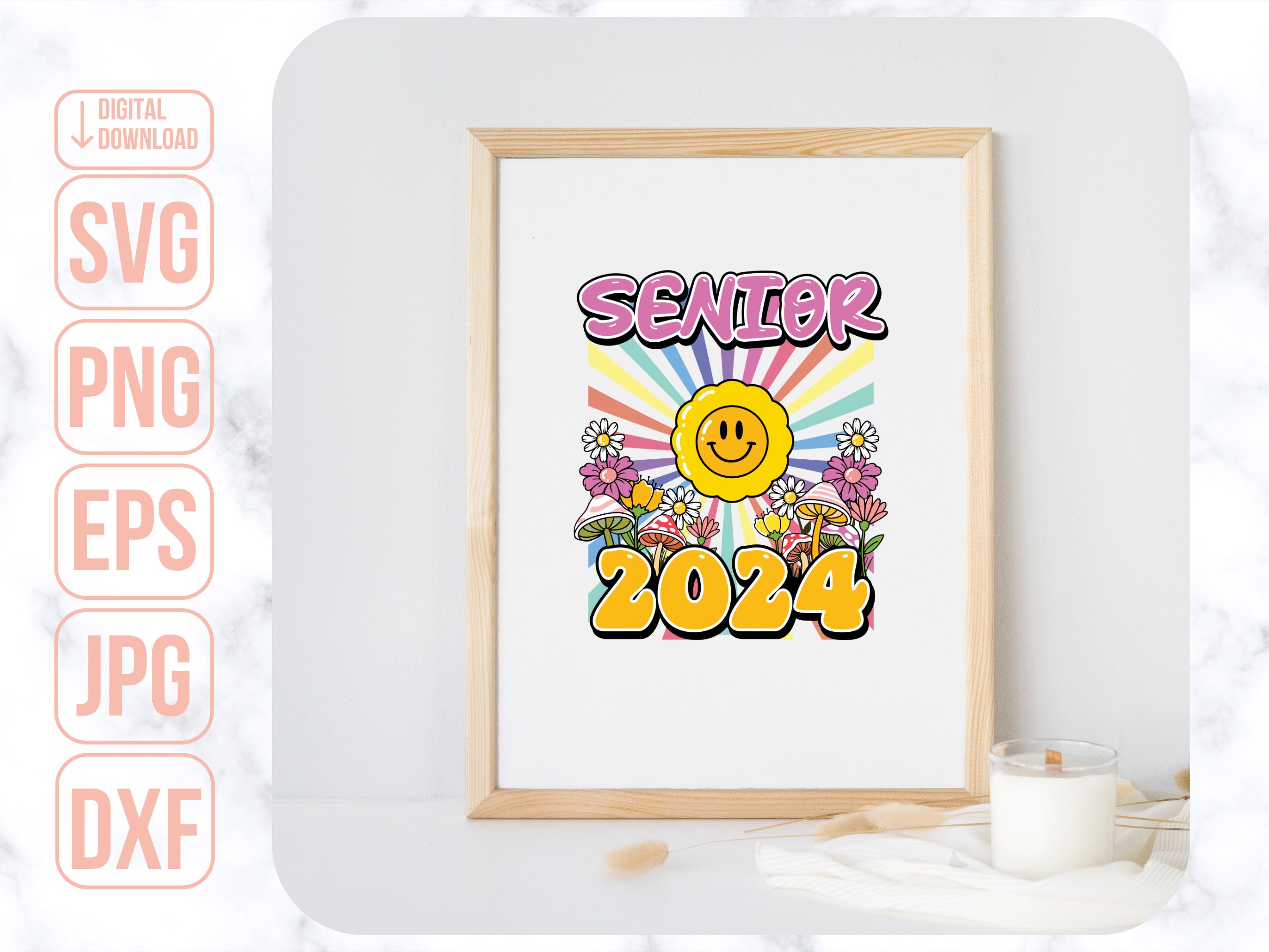 Senior Class Svg Retro Groovy Girl Class of 2024 Svg - Etsy