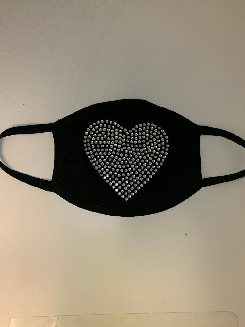 Face Mask Decorated With Heart - Etsy