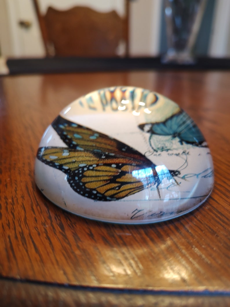 Monarch Butterfly Crystal Dome Paperweight - Etsy