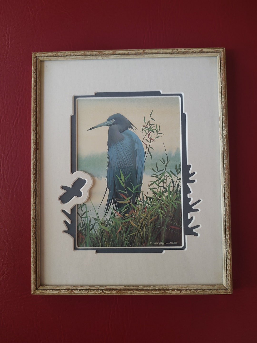 Vintage Neil Adamson Little Blue Heron - Etsy