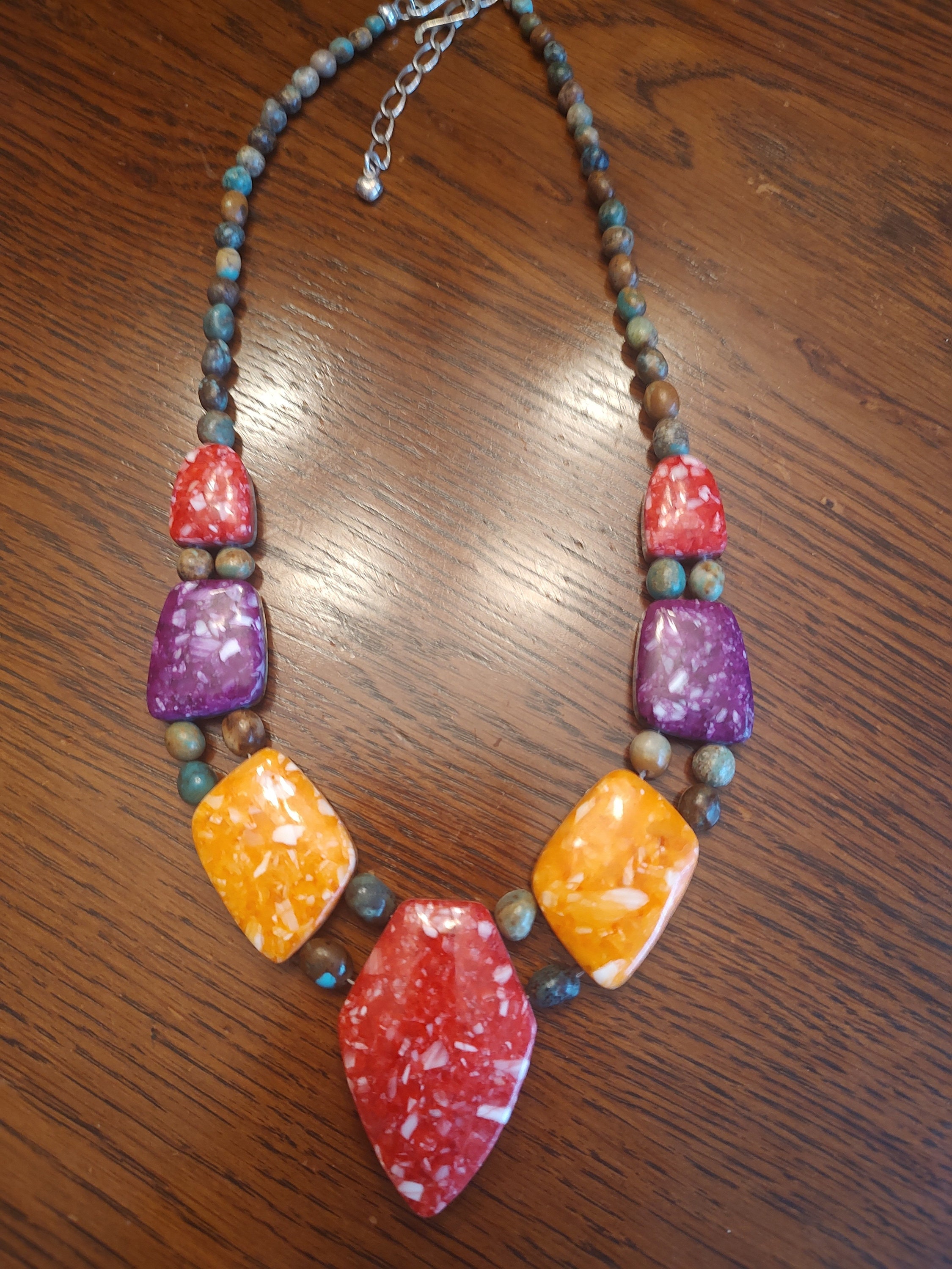 Vintage Spiny Oyster and Turquoise Reversible Necklace by Jay King. - Etsy