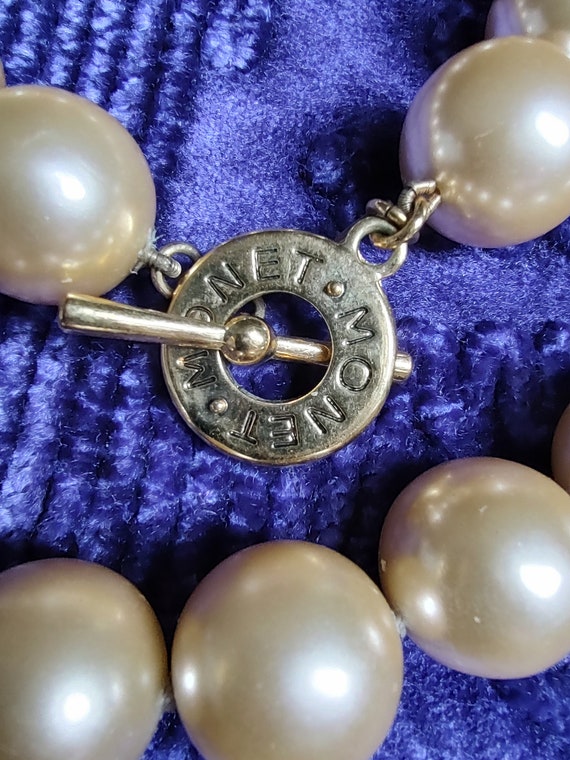 Vintage Monet golden pearl necklace and bracelet set - Gem