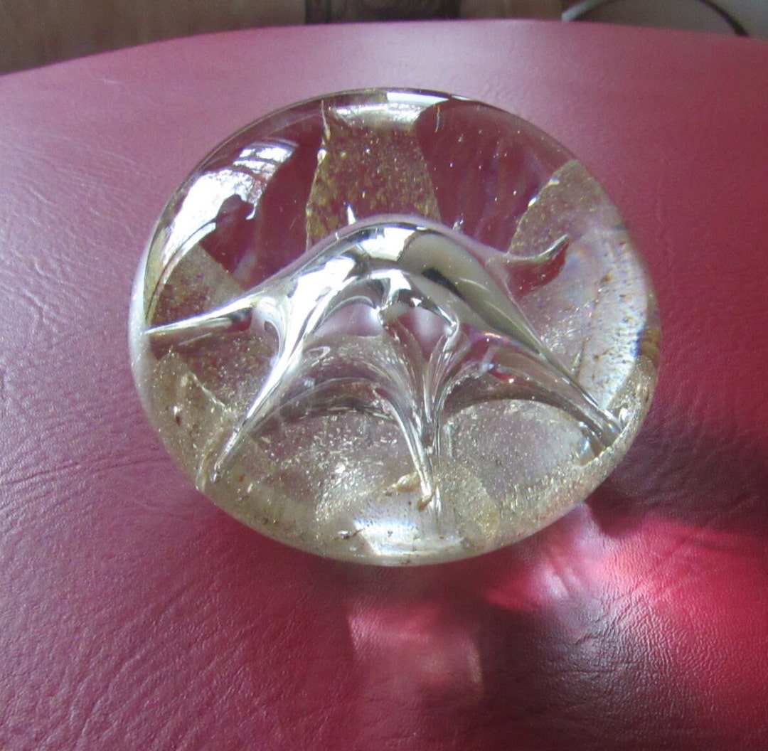 AMAZING Vintage Large Glass Paperweight - Etsy