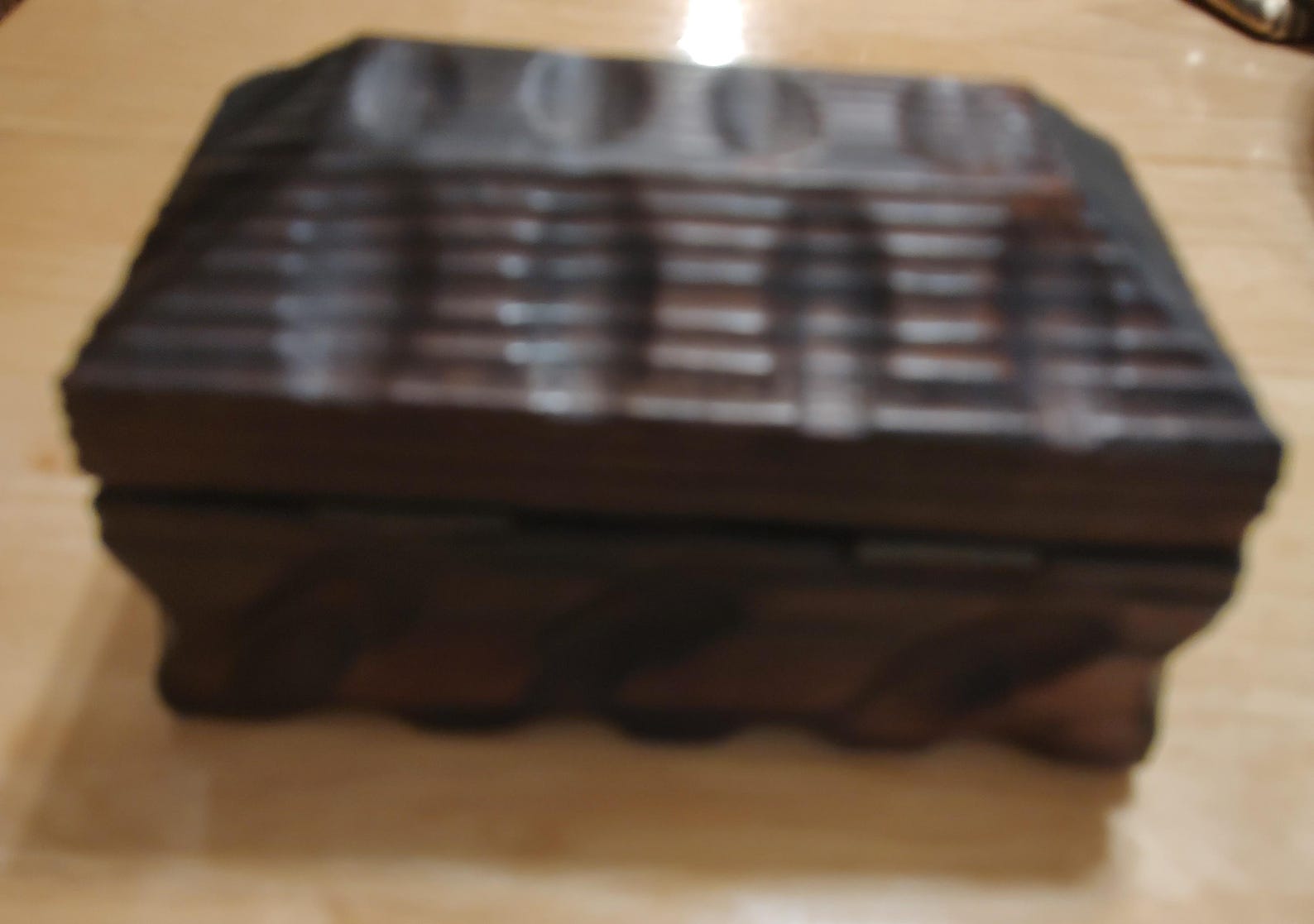 Hand Carved Wooden Thumb Print Design Hinged Box - Etsy