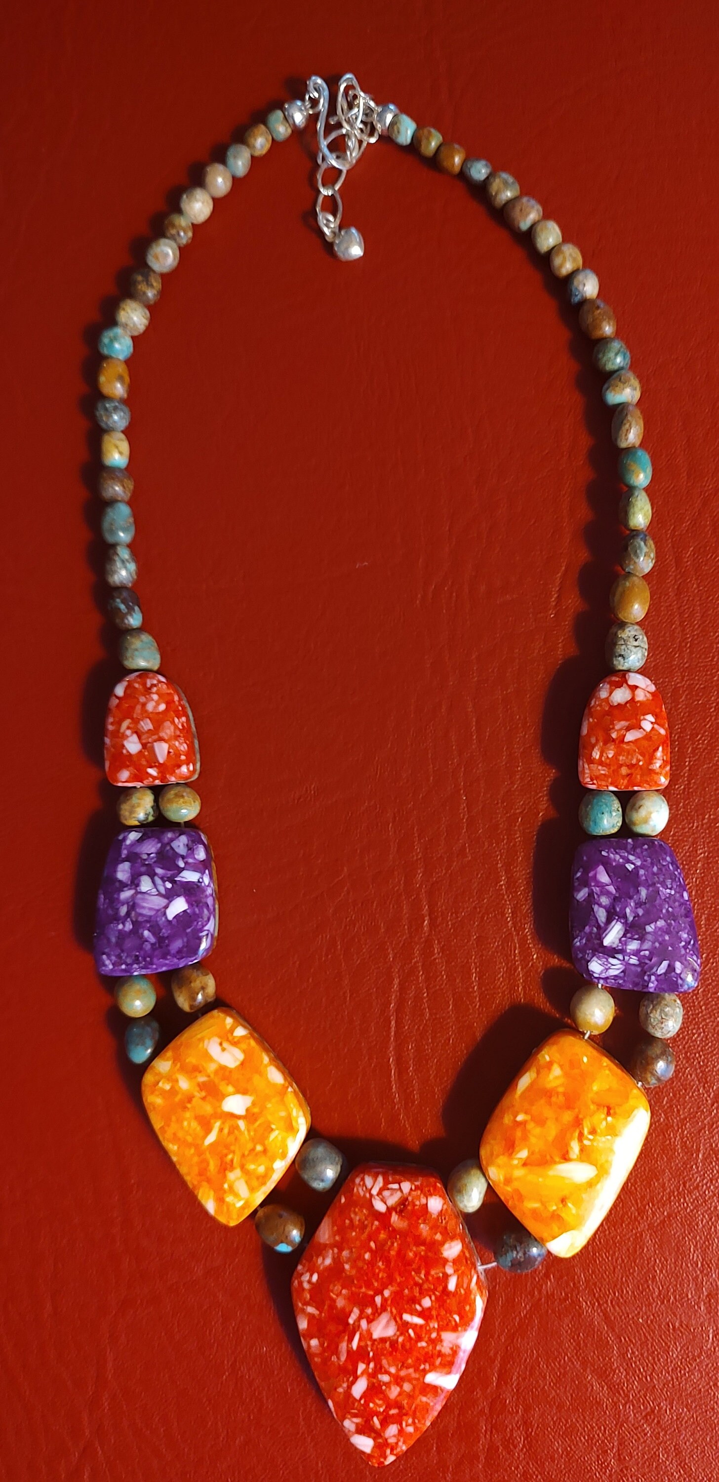 Vintage Spiny Oyster and Turquoise Reversible Double Sided Necklace by ...