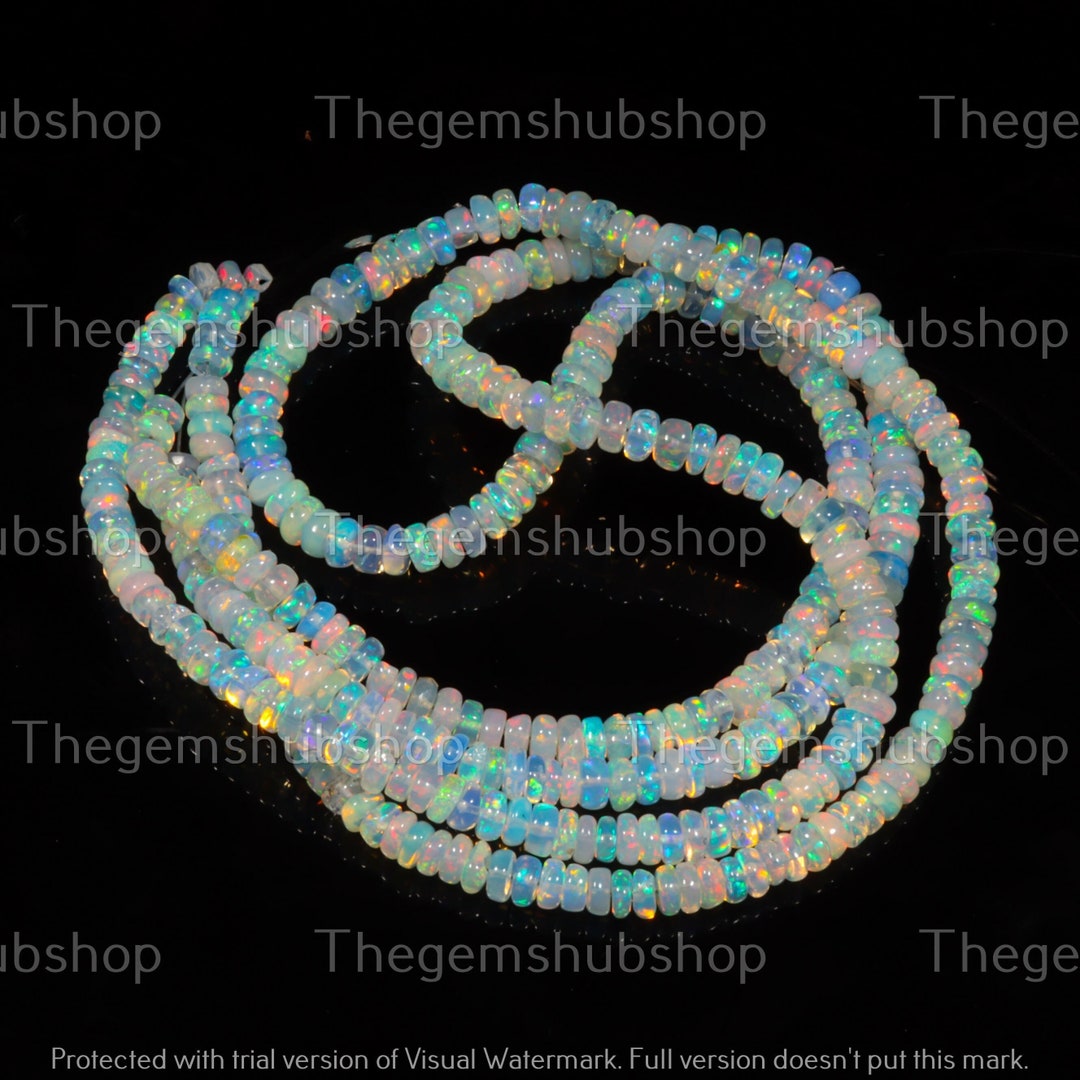 AAA Natural Fire Opal Beads, Rondelle Opal Beaded Necklace ,ethiopian ...