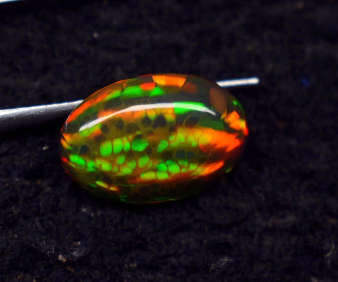 5.80 Carat AAA Amazing Honeycomb Fire Natural Ethiopian Black Smoked ...