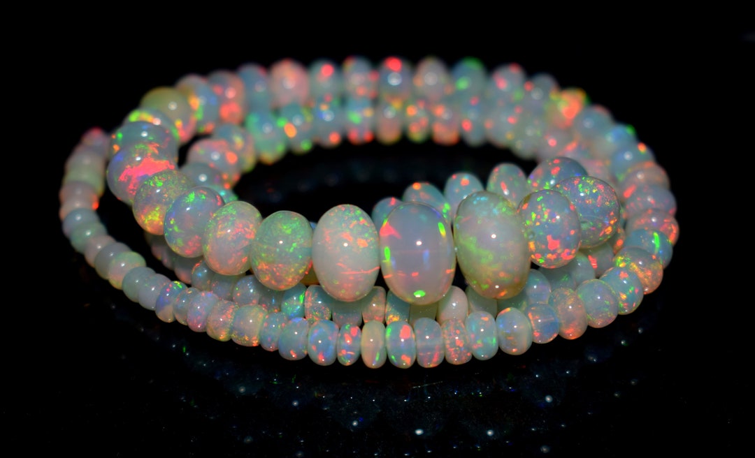 Ethiopian Fire Opal Beads: Rondelle Necklace Strand (5X9 MM) - Etsy