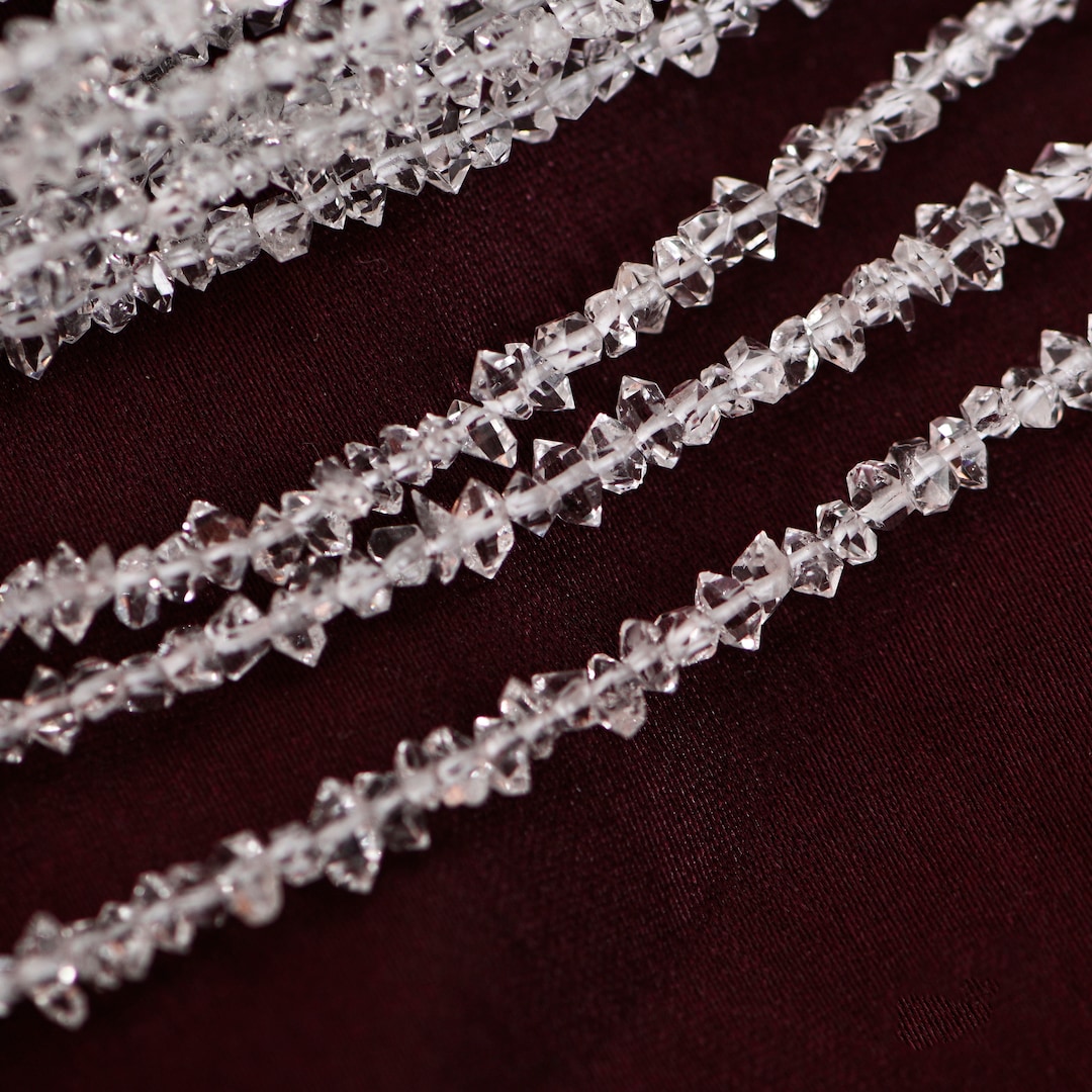 White Herkimer Diamond Quartz Nuggets Beads Raw Diamond Diamond ...