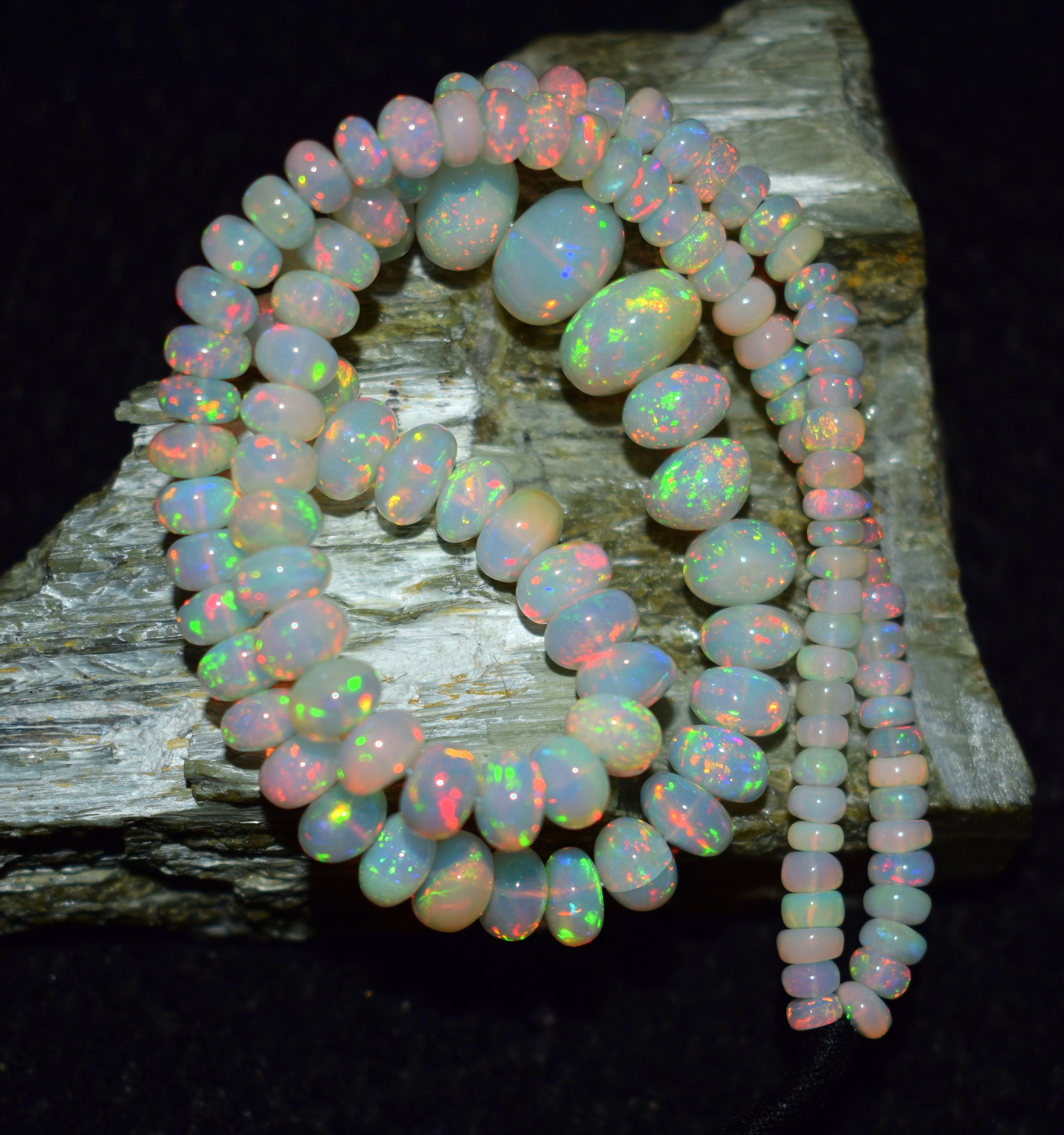 AAA Natural Fire Opal Beads Rondelle Opal Beaded Necklace - Etsy