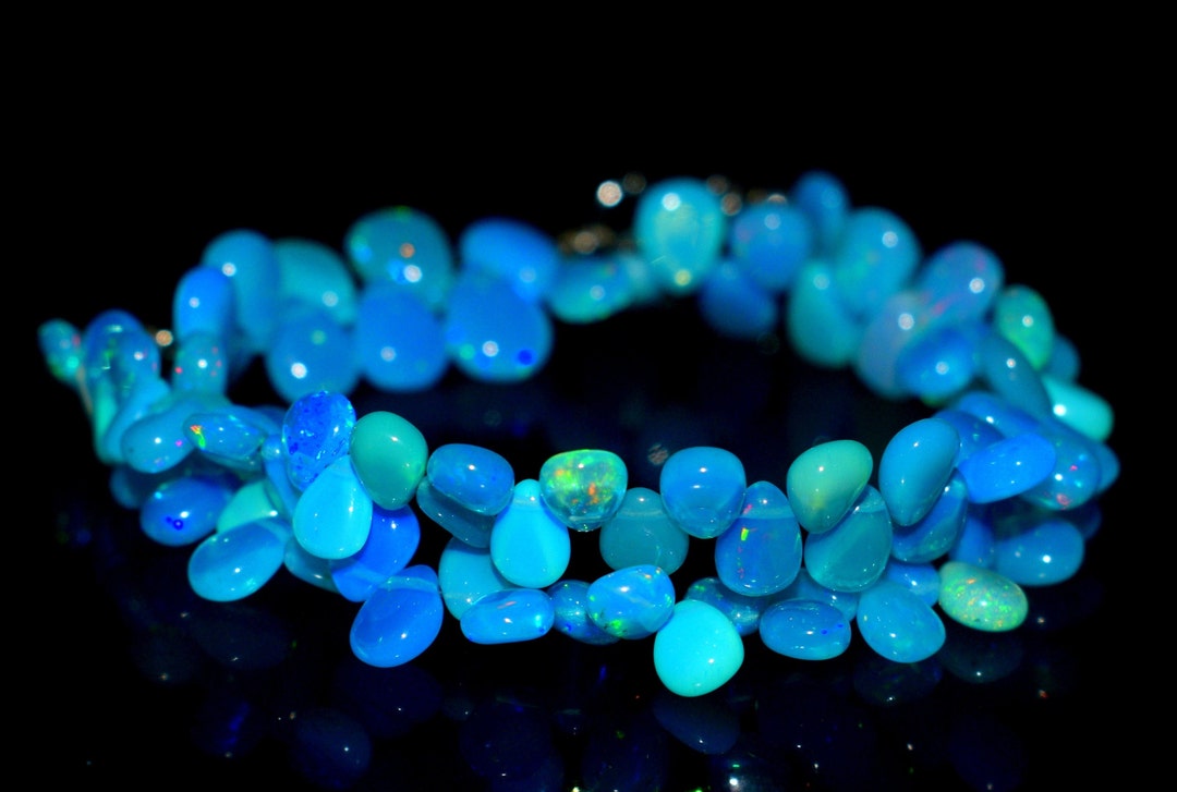 Ethiopian Blue Opal Smooth Nuggets Shape Ethiopian Opal Bead Blue Opal ...