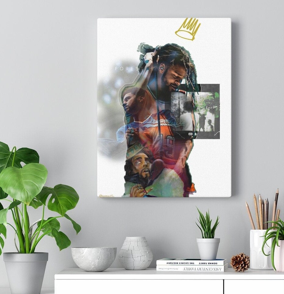 J Cole Canvas Art Work Custom Hip Hop Rap Pop Rnb Music Artwork Wall ...