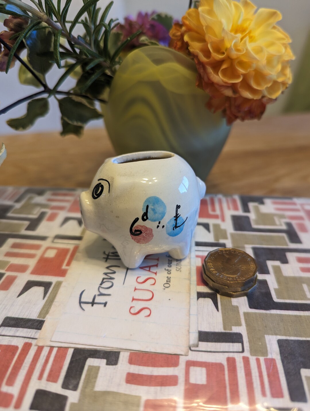 Vintage Miniature Piggy Bank - Etsy