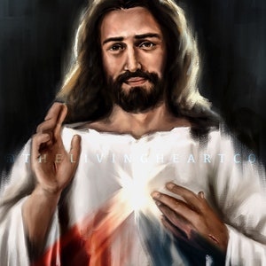 Jesus, King of Mercy Catholic Fine Art Reproduction, Divine Mercy Wall ...