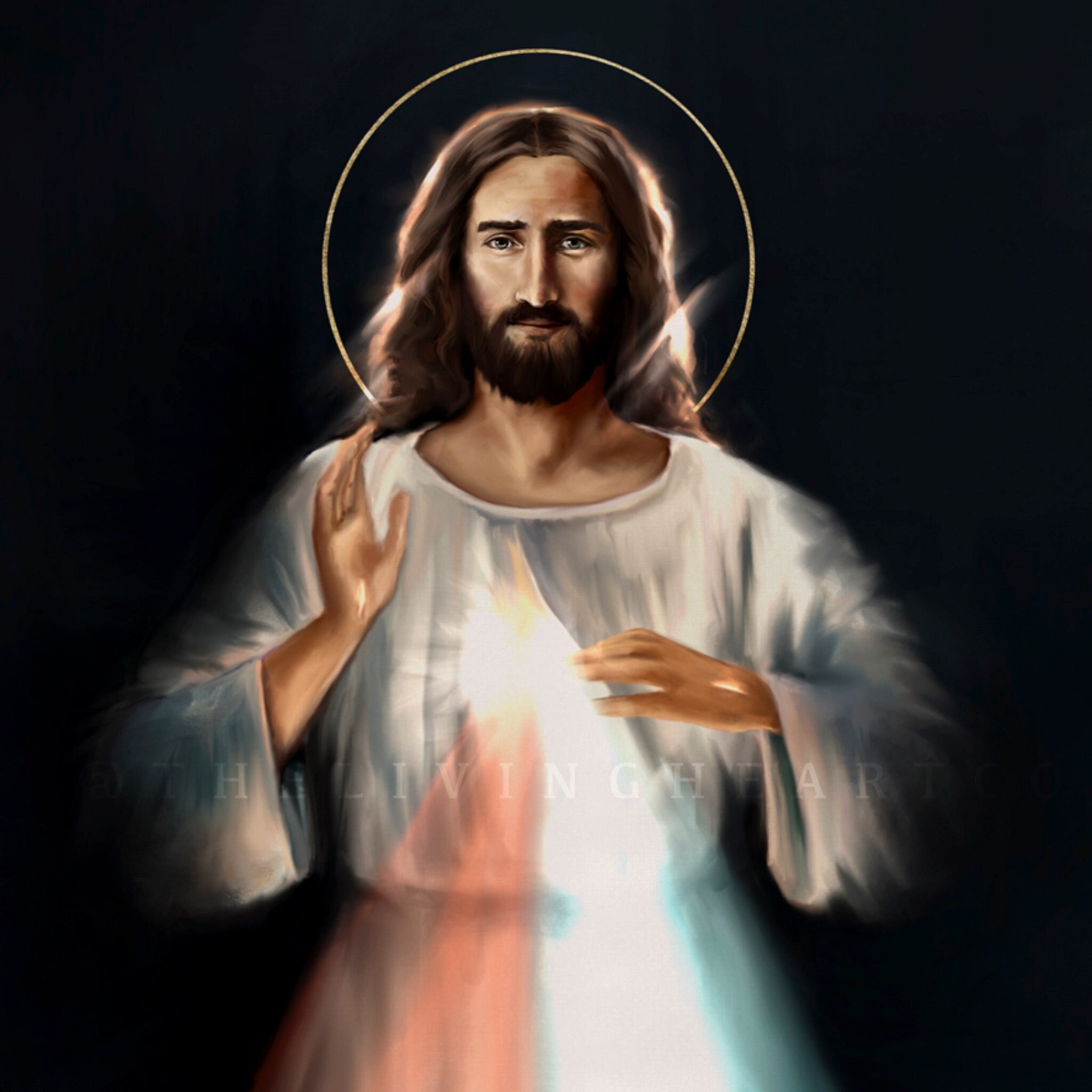 Fount of Mercy | Divine Mercy Jesus Fine Art Print | Catholic Art ...