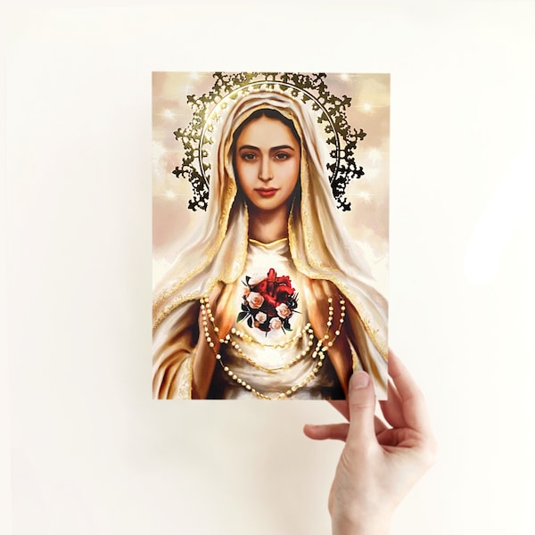 Our Lady of Fatima Holy Card - Etsy