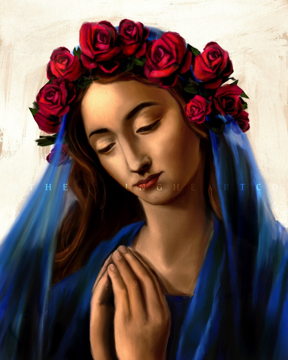 Mary of Nazareth Catholic Fine Art Print Blessed Mother Art - Etsy