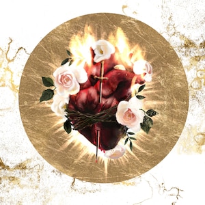 Three Hearts Catholic Art Prints (trio), Three Hearts Art Set, Three ...