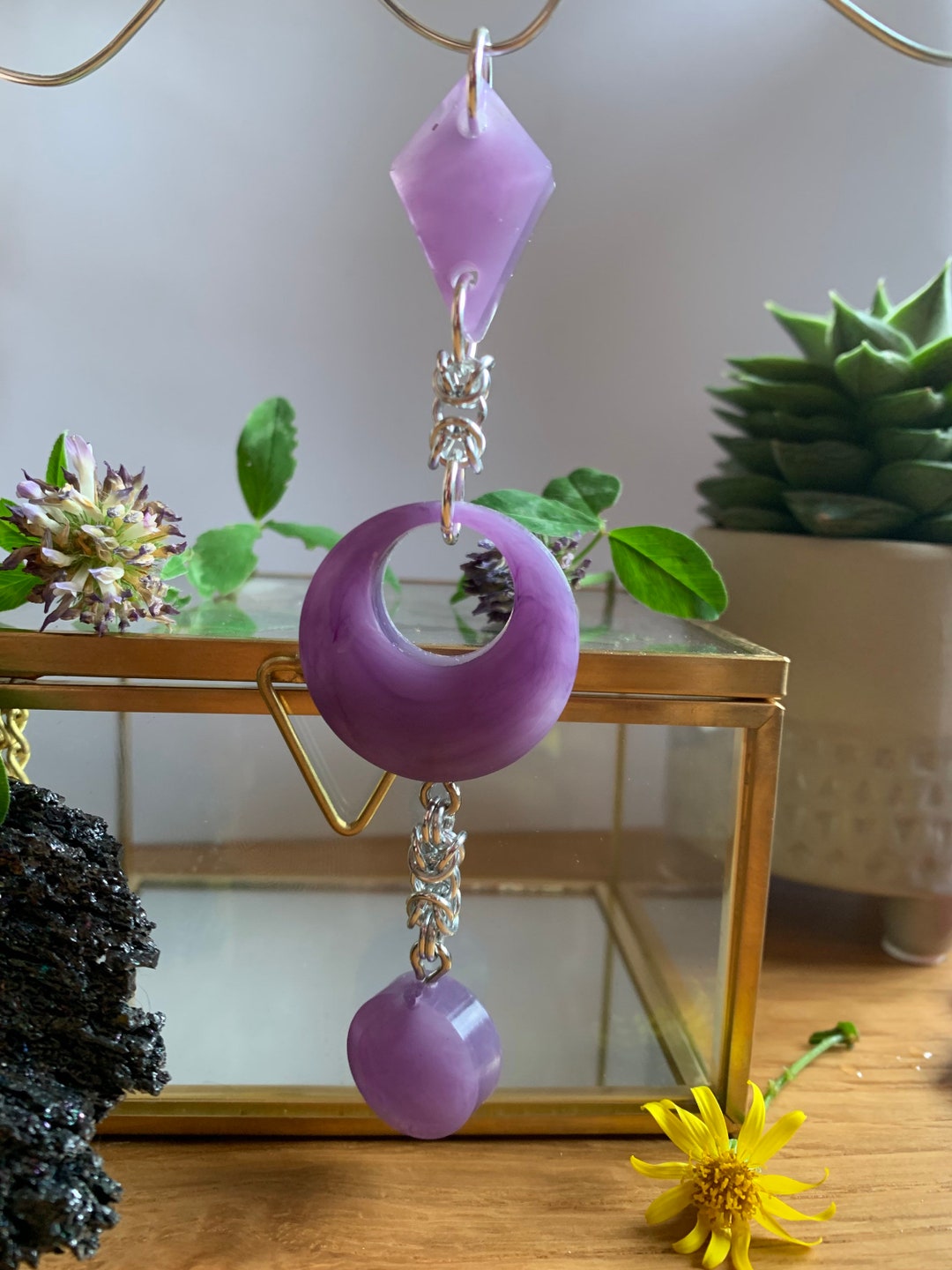 Purple Resin Necklace Chainmail and Resin Chainmail - Etsy