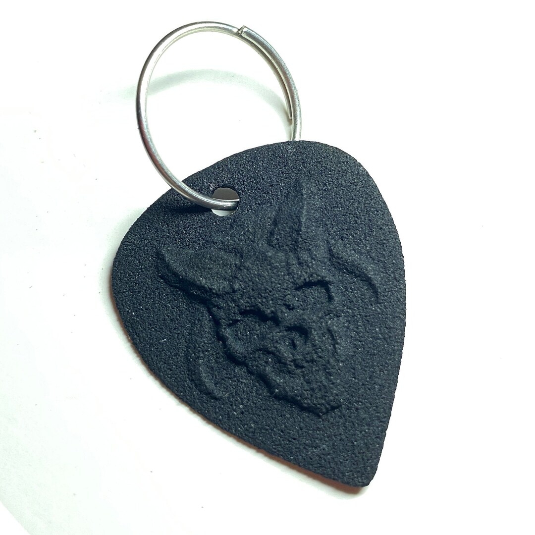 RAM DEMON SKULL Guitar Pick Keychain 3D Embossed - Etsy