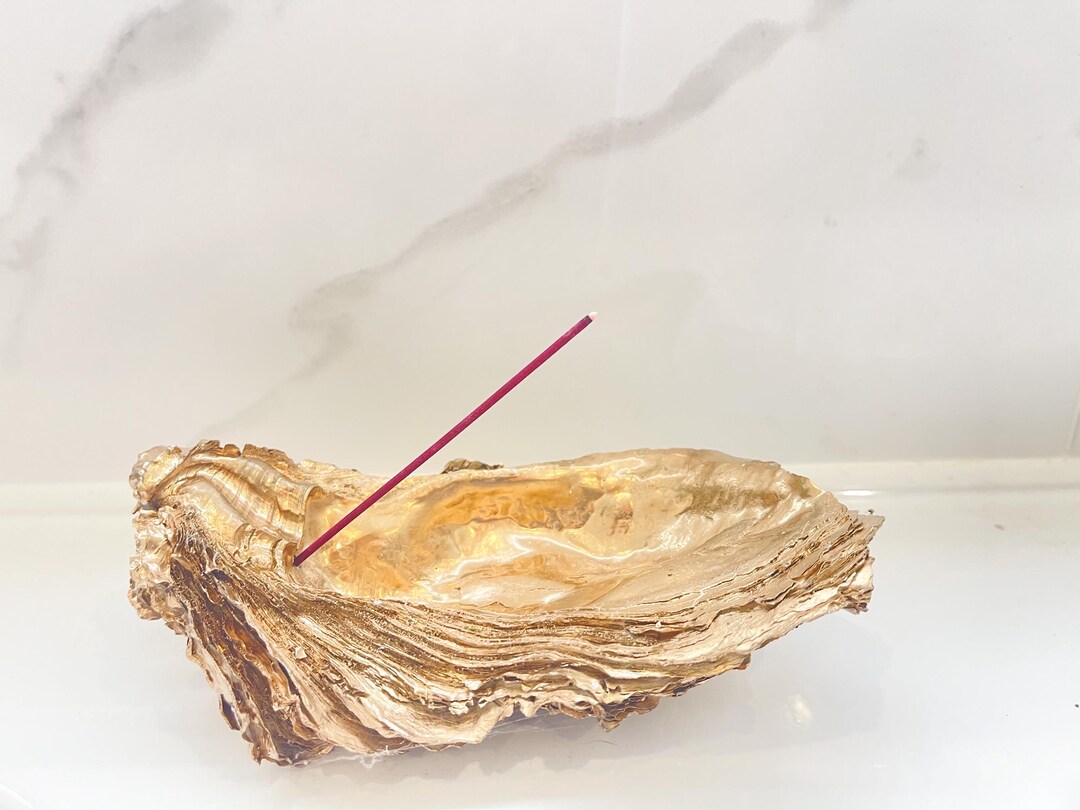 Giant Oyster Shell Incense Holder Burner in Luxurious Gold - Etsy