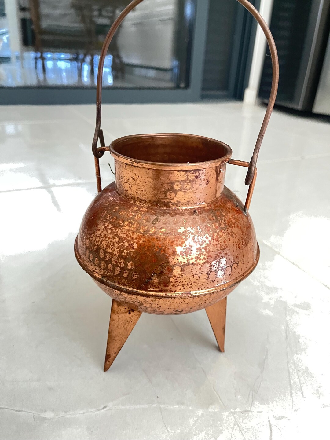 Vintage Copper Cauldron Ritual Cauldron for Spells and Witches Cauldron ...