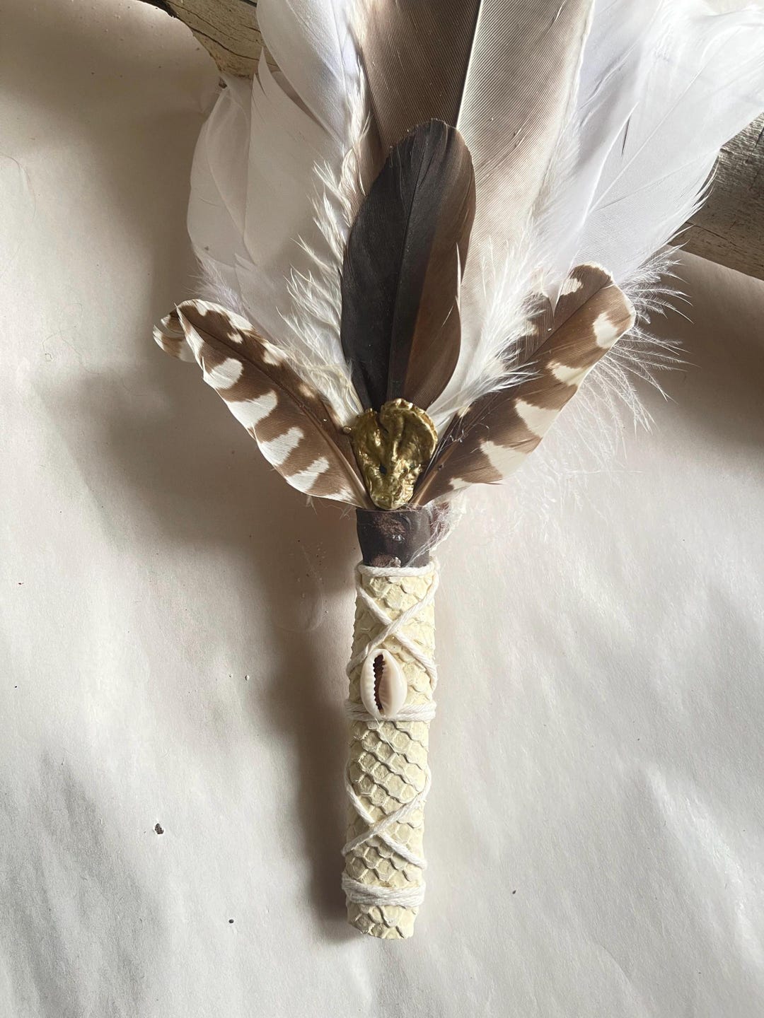 Shamanic Smudging Feather Fan for Rituals Sacred Smudging Tool With ...