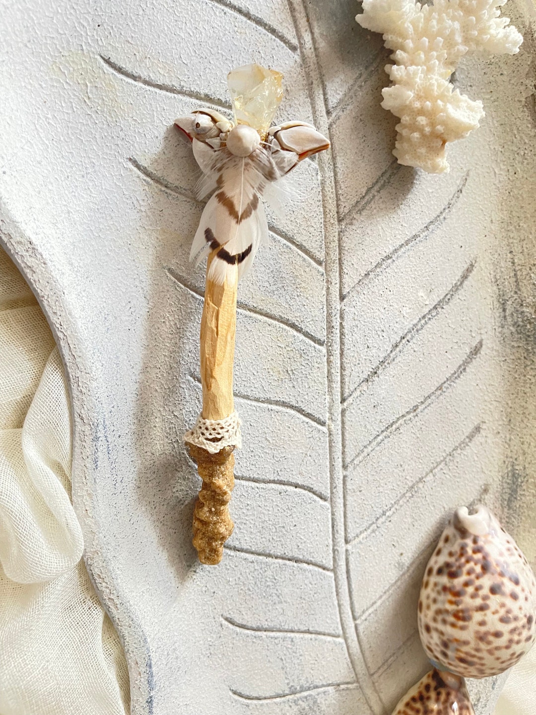 Magic Wand for Ritual Shamanic Tool for Protection Ritual Mermaid Wand ...