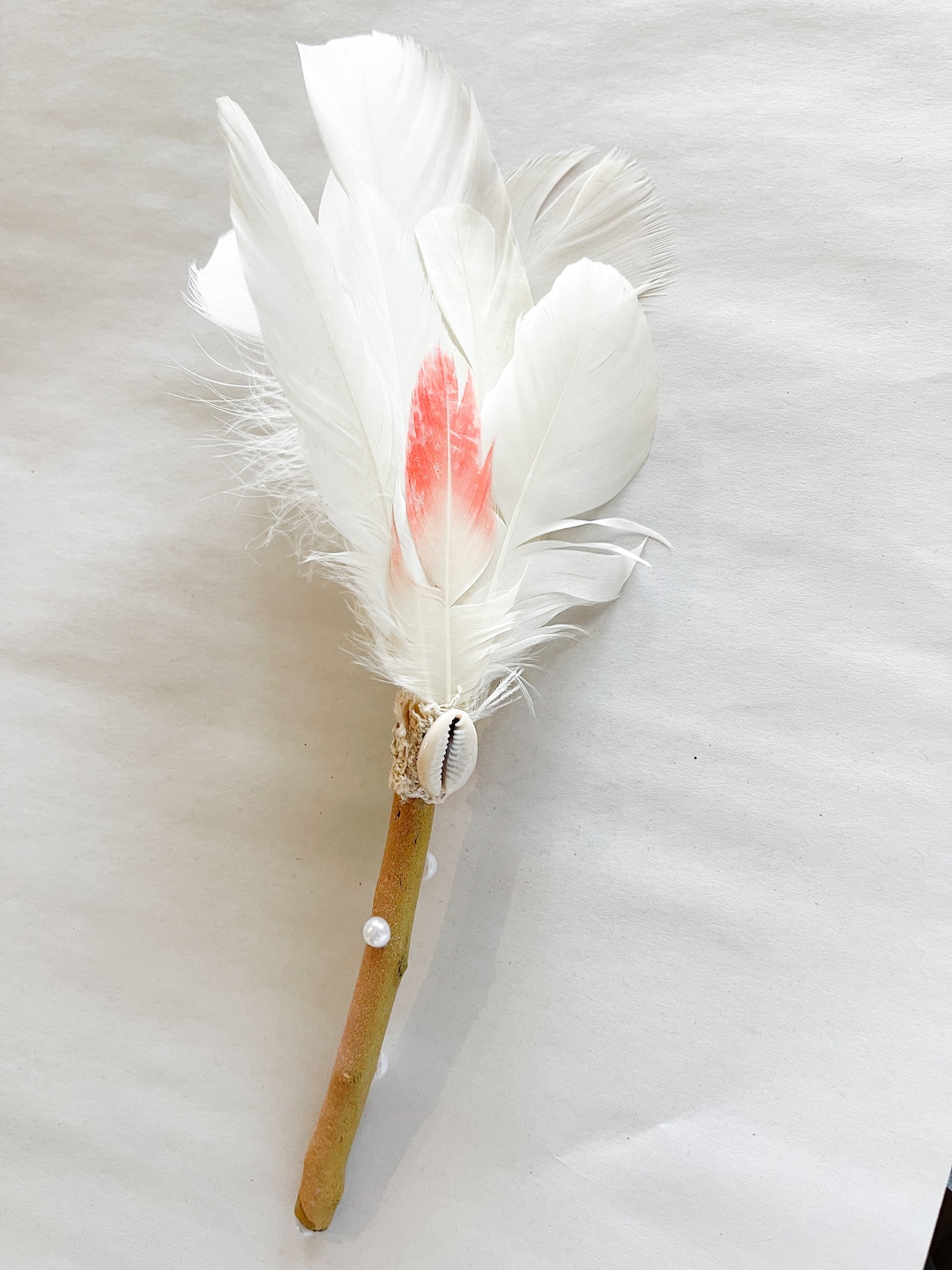 Feather Smudging Fan • Ritual Smudging Feather Fan • White Feathers ...