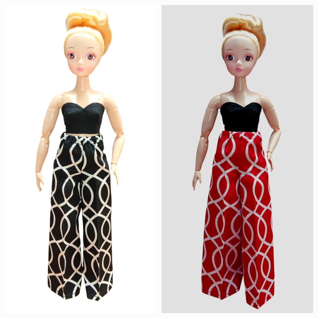 Interlocking Loop Patterns Dolls Basics Palazzo Pants for Curvy Dolls 11.5-inch Curvy Dolls ...