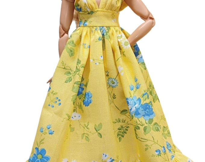 Doll Dress, 12 Inch Doll Floral Dress, 1/6 Scale Fashion Clothes, Doll ...