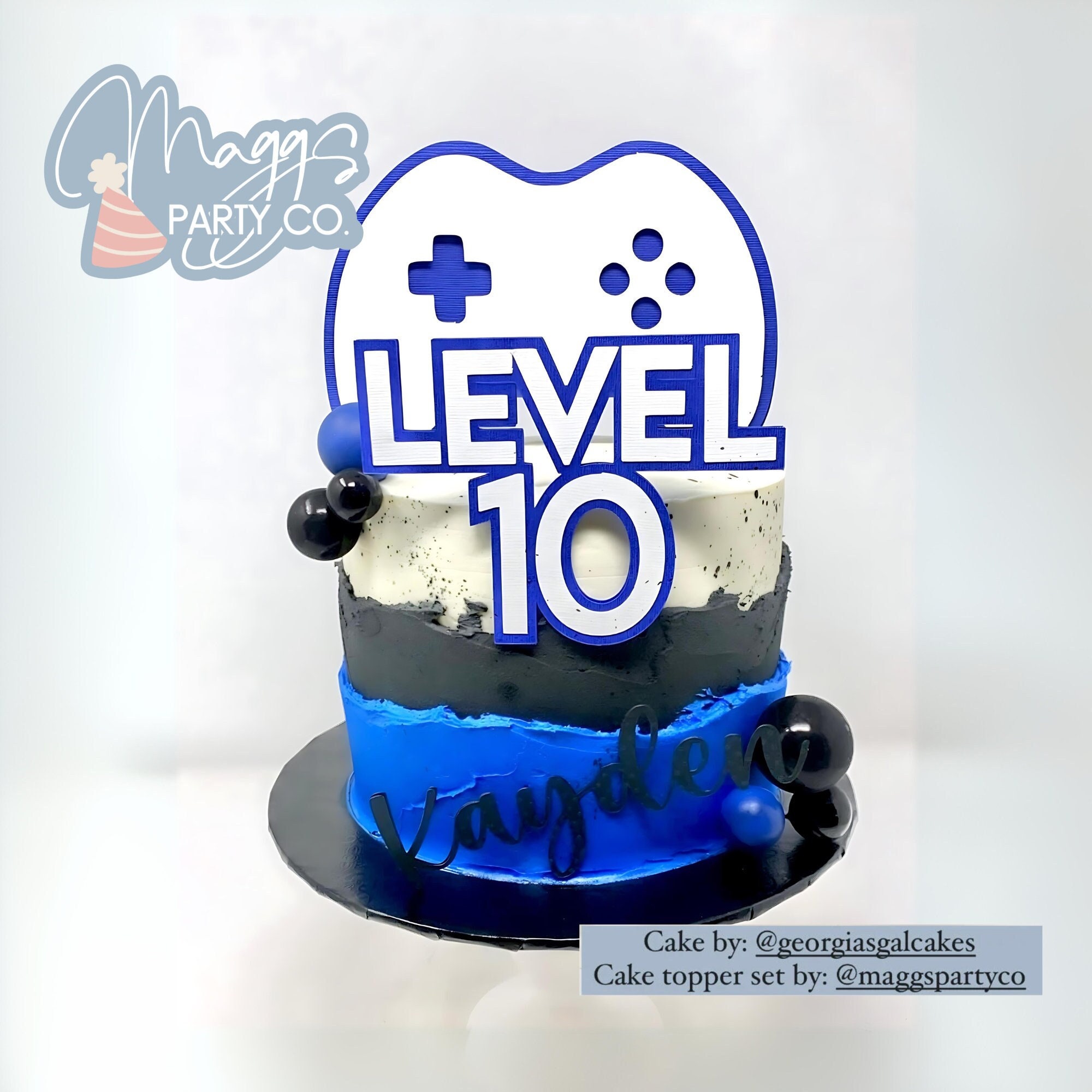 Gaming Cake Topper Set, Cardstock Cake Topper, Level 10 Cake Topper ...