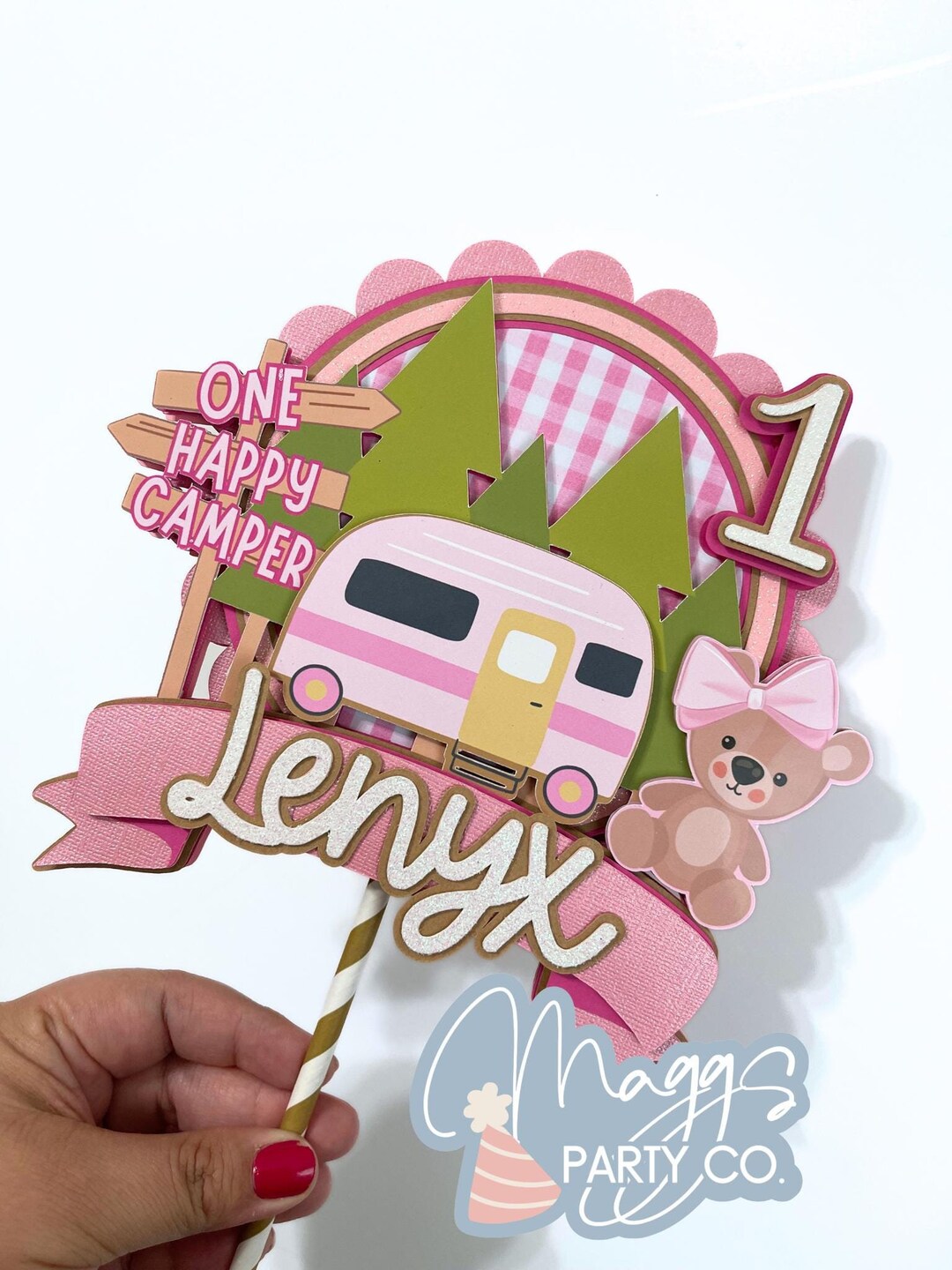One Happy Camper Cake Topper, Camping Cake Topper, High Chair Banner ...