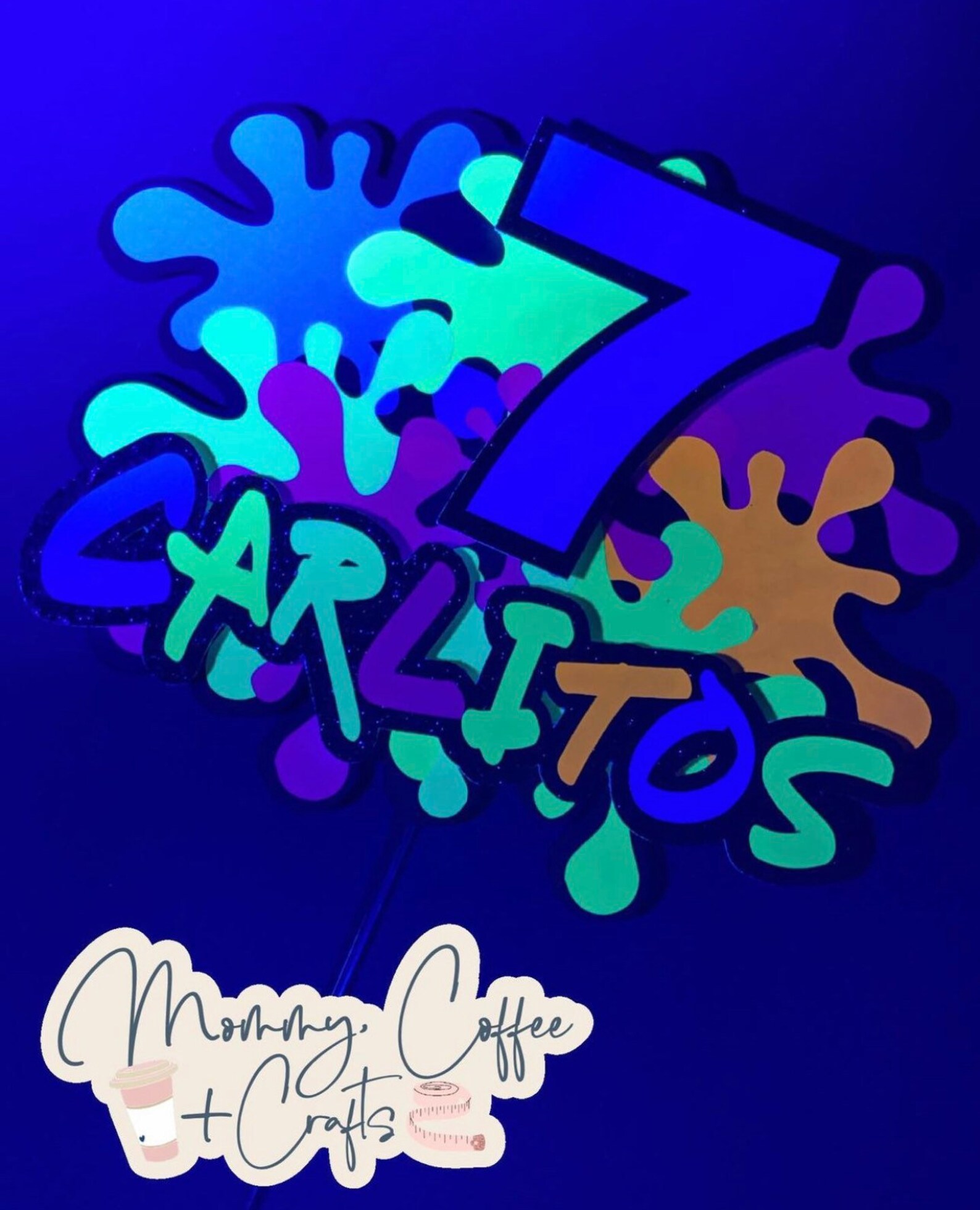Glow Party Cake Topper Personalized Cake Topper Glow Party - Etsy