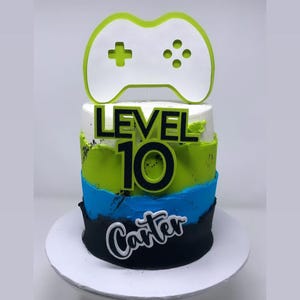 Gaming Cake Topper Set, Cardstock Cake Topper, Level 10 Cake Topper ...
