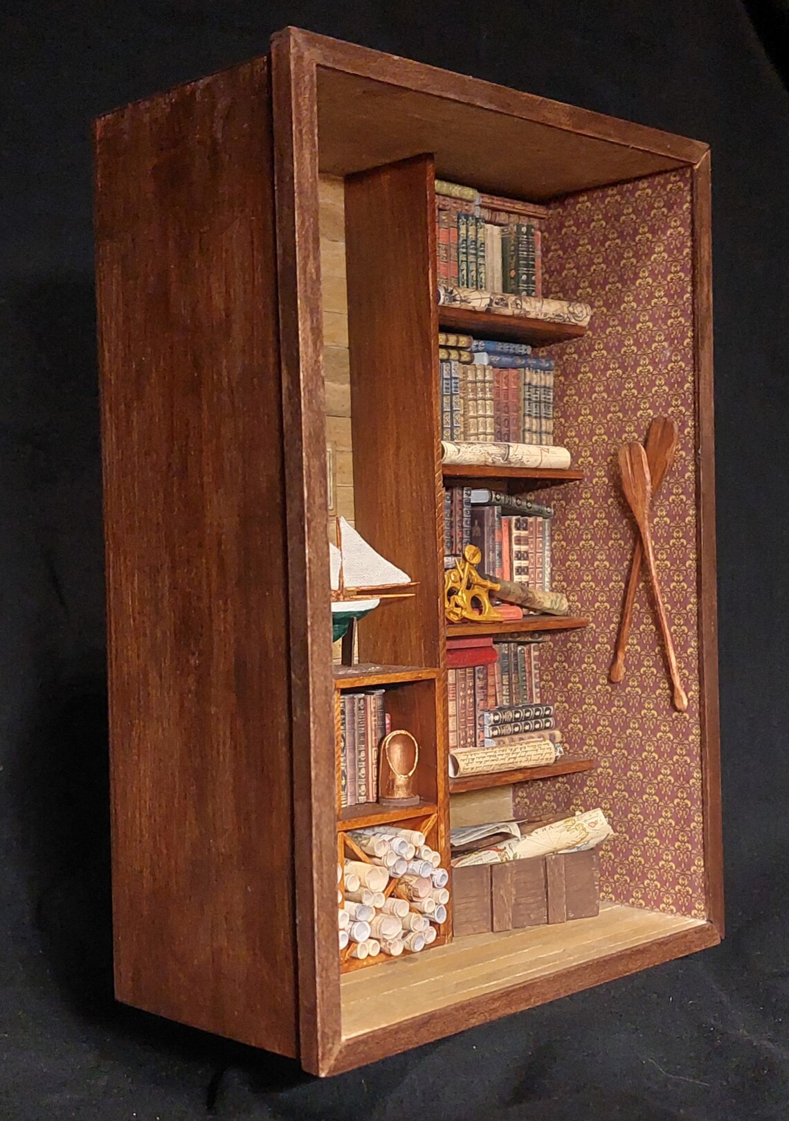 Miniature Nautical Library, Scale 1:12, OOAK Gift for Collectors - Etsy