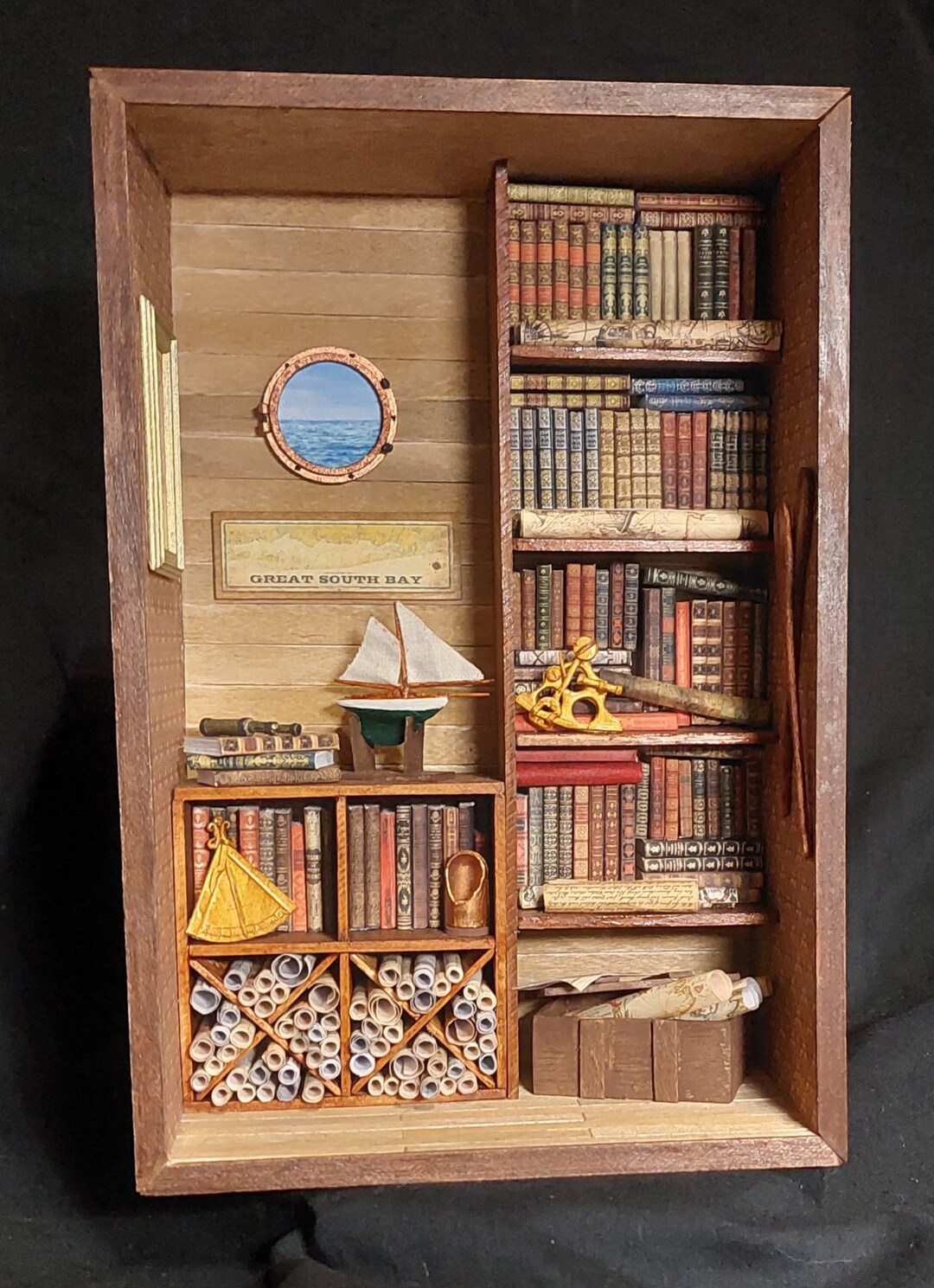 Miniature Nautical Library, Scale 1:12, OOAK Gift for Collectors - Etsy