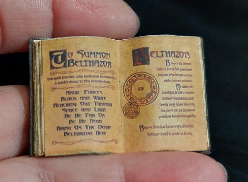 Miniature Open Book Scale 1/12, Spells, Witches,halloween - Etsy