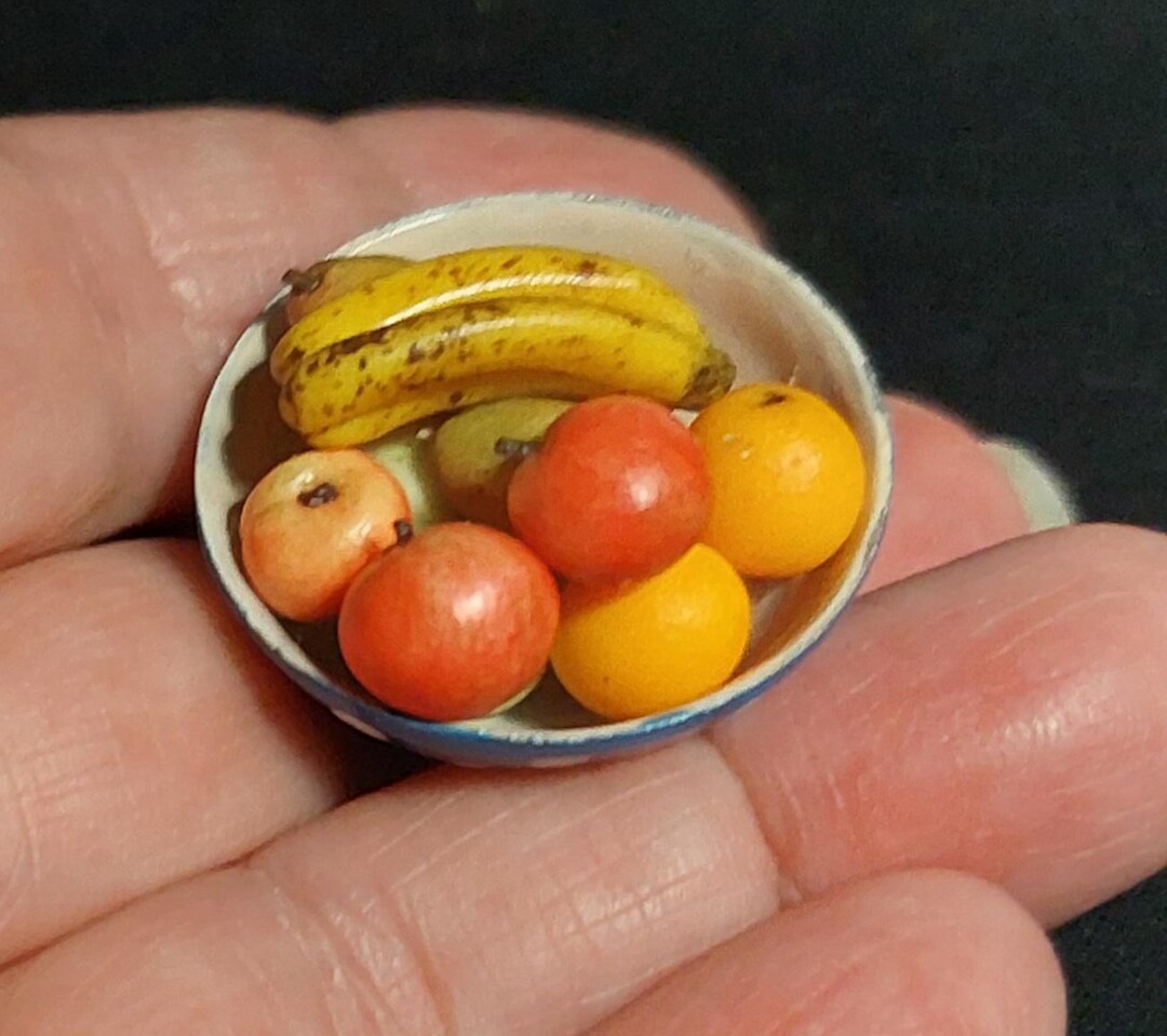 Miniature Fruits in a Bowl Scale 1:12, Miniature Food for Dollhouse - Etsy