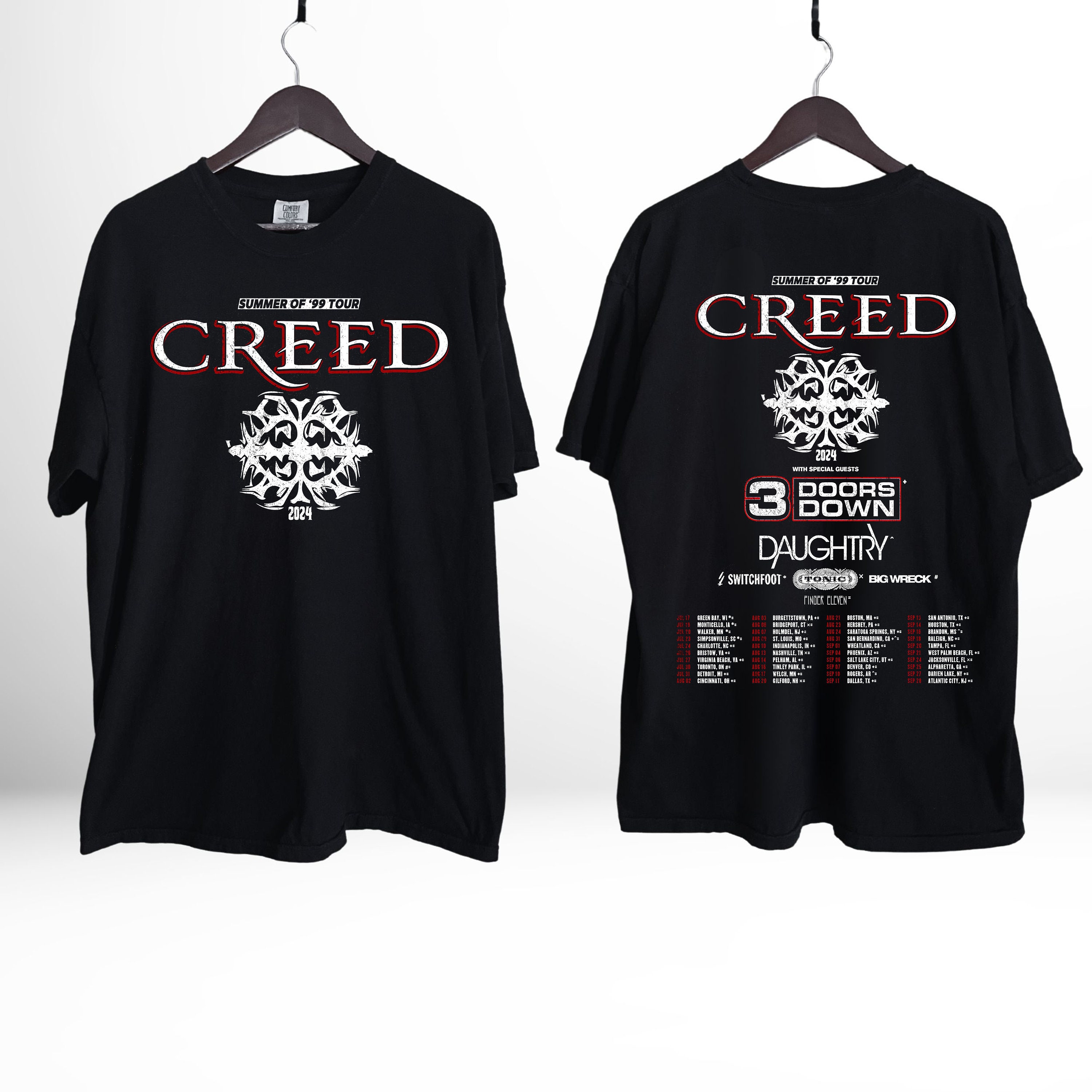 Creed 2024 Tour Shirt Merchandise, Creed Summer of '99 Tour Shirt sold ...