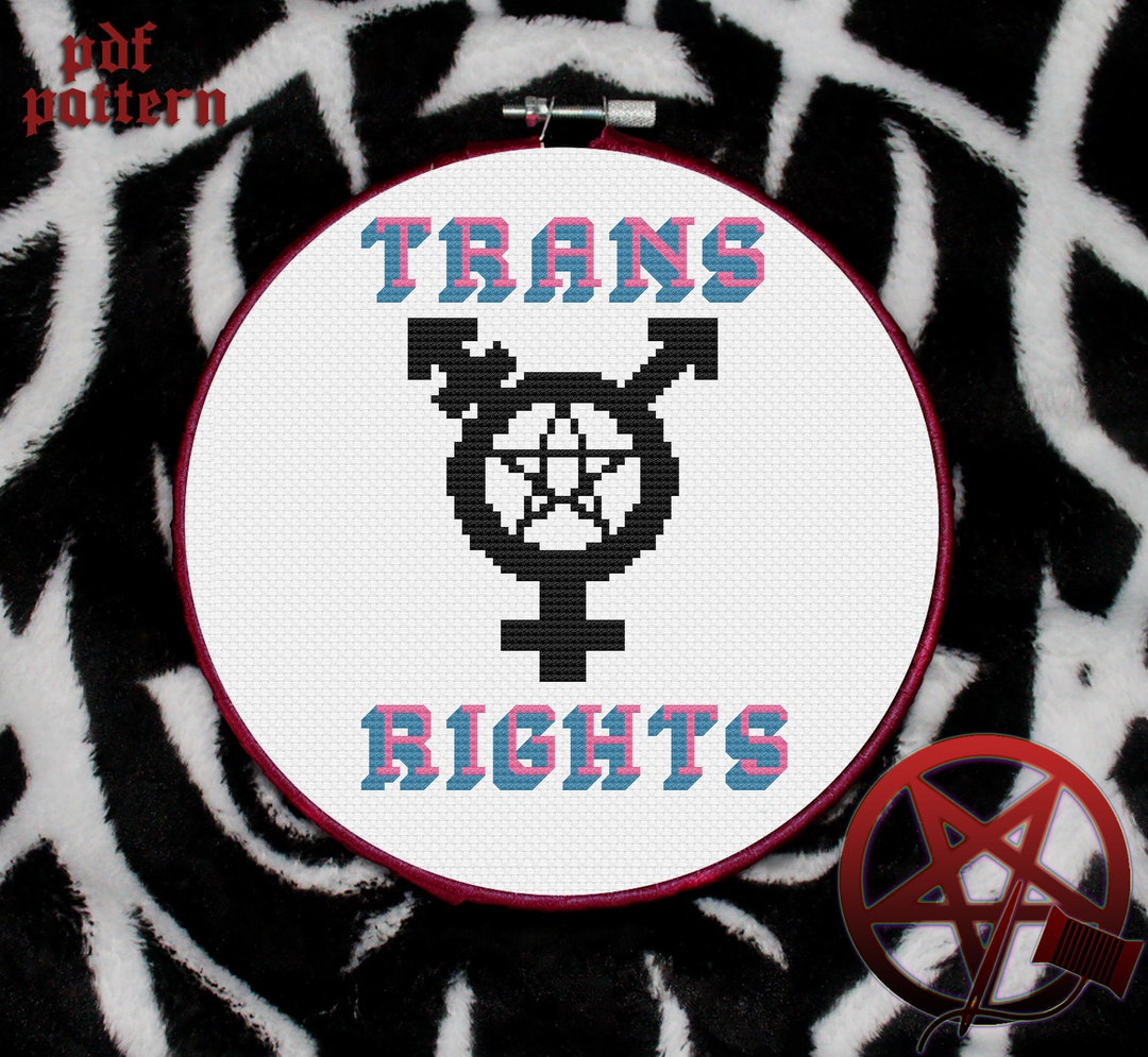 Trans Rights Pentagram Cross Stitch Pattern Goth - Etsy